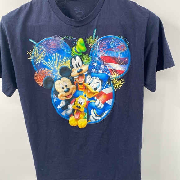 Disney | Shirts | Disney Mickey Mouse Large Dark Blue Tshirt Goofy ...